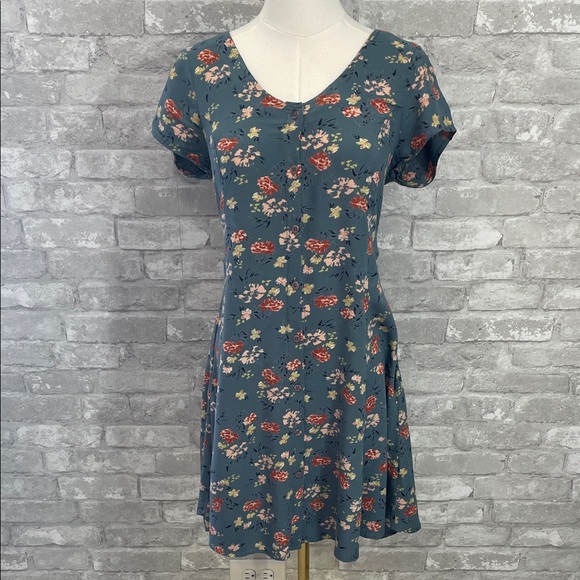 Band of Gypsies | Dresses | Band Of Gypsies Blue Floral Mini Dress ...